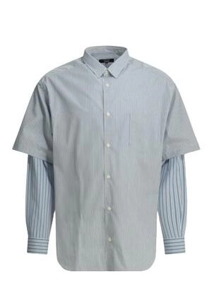 Comme Des Garçons Striped Casual Shirt - Light Blue