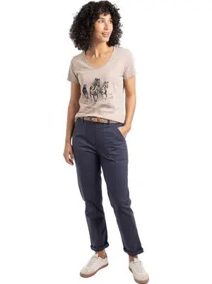 WEIRD FISH Malorri Cotton Chino Trousers - Navy