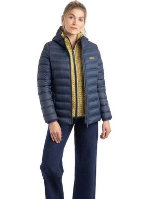 WEIRD FISH Eshka Lightweight Padded Jacket - Navy Blue