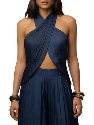 JLUXLABEL Core Form Halter Top - Blue