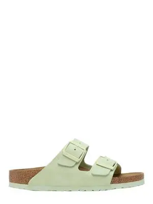 BIRKENSTOCK Birkenstock Arizona Suede Leather Sandals Faded Lime