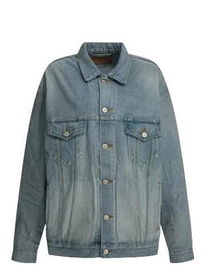 Balenciaga Balenciaga Distressed Denim Jacket Light Blue