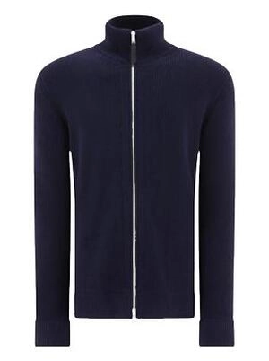 MAISON MARGIELA Cotton And Wool Zippered Cardigan - Blue