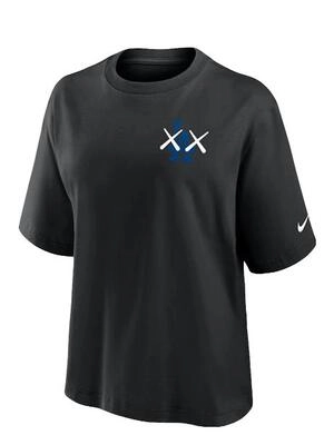 KAWS Nike Mlb Fanatics Fest Boxy Los Angeles Dodgers Tee Shirt - Black