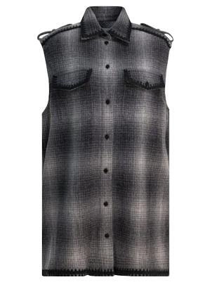 GOLDEN GOOSE Golden Goose Sleeveless Plaid Shirt Dress