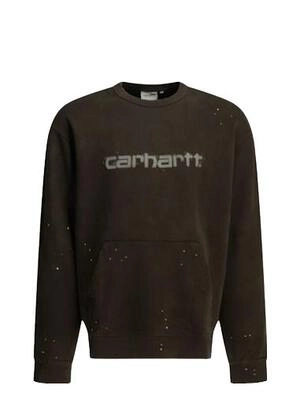 Carhartt Distressed Logo Crewneck Sweatshirt - Brown