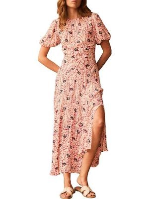 Mint Velvet Printed Puff Sleeve Maxi Dress - Red