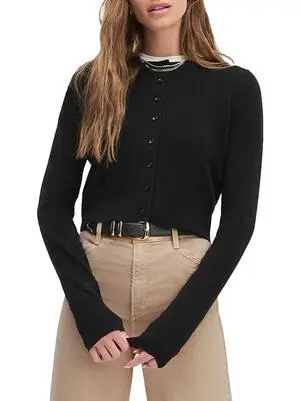 FAVORITE DAUGHTER The Cropped Rebecca Cardigan - Black