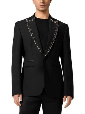Philipp Plein Blazer Lord Fit Lapel Studs - Black