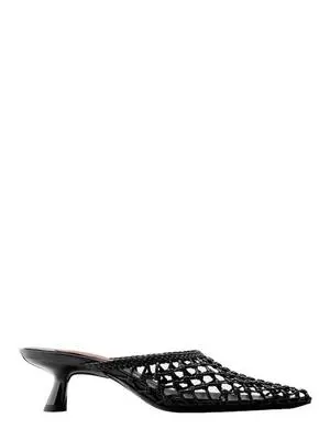 SIMONMILLER Knotted Mule Kitten Heel - Black
