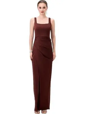 BARIANO Dira Square Neck Gown - Brown