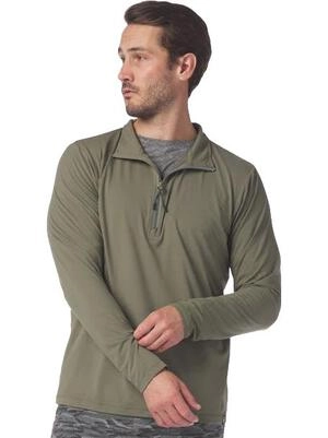 GLYDER Tahoe Quarter Zip Long Sleeve Top - Moss