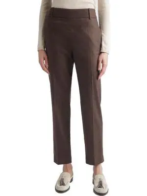 Eleventy Stretch Virgin Wool & Cashmere Cropped Trousers - 05 Brown