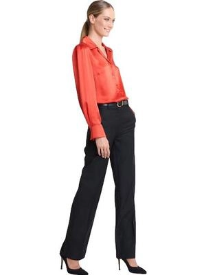 REALLY WILD CLOTHING Beatrice Silk Satin Shirt - Red
