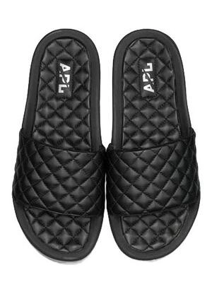 Apl Lusso Quilted Nappa Leather Slides - Black