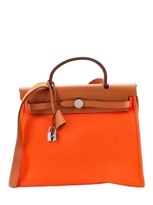 Hermès Herbag Zip Leather And Toile 31 - Orange
