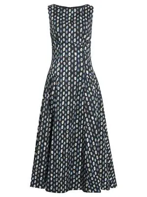Staud Gwen Drop Waist A-line Midi Dress - Glasswork