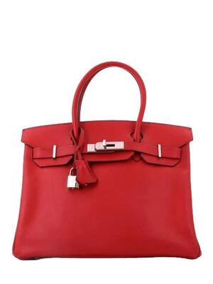 Hermès Birkin Handbag Epsom With Palladium Hardware 25 - Red