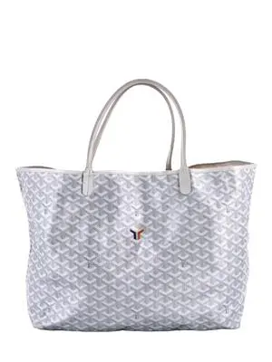 Goyard Saint Louis Tote Precious Metals Coated Canvas Gm Metallic Silver