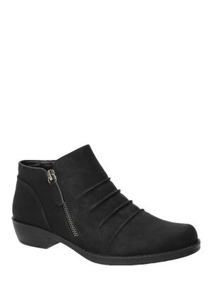 EASY WORKS BY EASY STREET Jacoba Zip-up Bootie - Black Matte