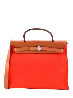 Hermès Herbag Zip Leather And Toile 31 - Orange
