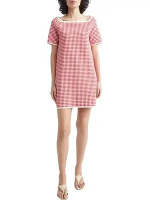 POSSE POSSE Micah Gingham Stretch Knit Minidress