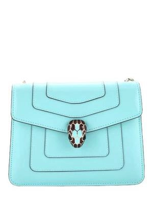 BVLGARI Serpenti Forever Square Shoulder Bag Leather Small - Blue