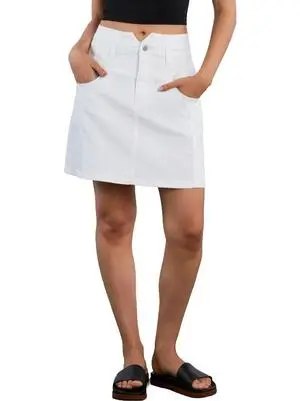 WASH LAB DENIM Penelope Denim Miniskirt - Bright White