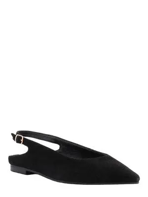 Seychelles Alameda Pointed Toe Slingback Flat - Black