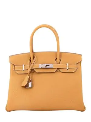 Hermès Birkin Handbag Light Togo With Palladium Hardware 30 - White