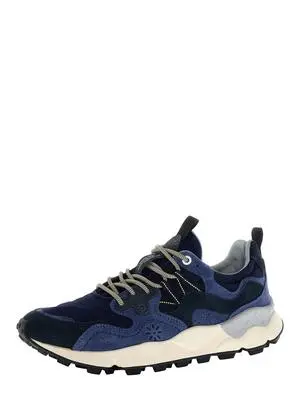 FLOWER MOUNTAIN Yamano 3 Technical Nylon And Leather Perforated Sneakers - Blue