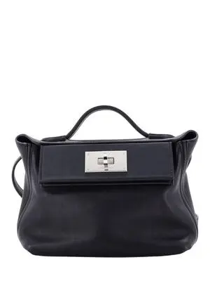 Hermès 24/24 Bag Evercolor With Swift 21 - Black
