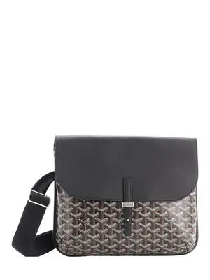 Goyard Coursier Messenger Bag Coated Canvas And Leather - Black