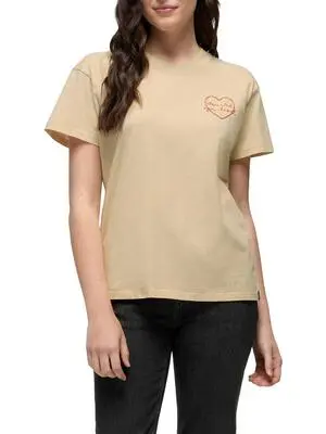 Prana Everyday Organic Cotton T-shirt With Heart Graphic - Stone
