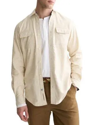 Scotch & Soda Regular Fit Mélange Button-up Shirt - Eggnog