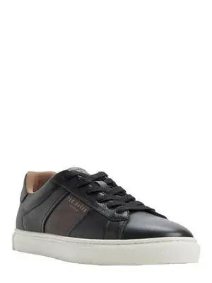 Ted Baker London Bradley Textured Leather Low Top Sneakers - Black