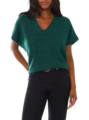 Vince Camuto V-neck Short Sleeve Boxy Sweater - Wise
