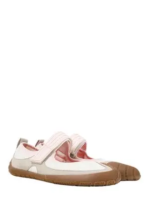 Camper Peu Path Leather Mary Jane Flat - Light Beige