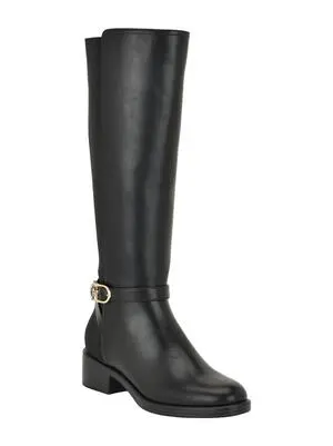 Tommy Hilfiger Tommy Hilfiger Illuna Knee High Boot With Monogram Buckle Black