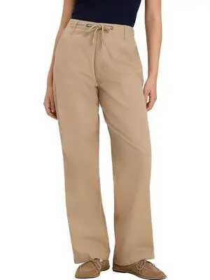 NZ BY NIC AND ZOE Drawstring Twill Pants - Chinchilla