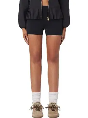 WILLIAMS ATHLETIC CLUB Heather High Waist Pocket Bike Shorts - Black