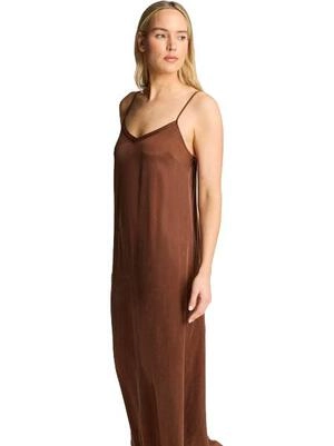 NUDEA Eco-luxe Maxi Slip Dress - Cocoa