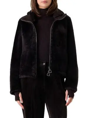 Akris Reversible Shearling & Leather Jacket - Coffee