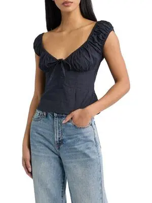BDG URBAN OUTFITTERS Hallie Peasant Blouse - Black