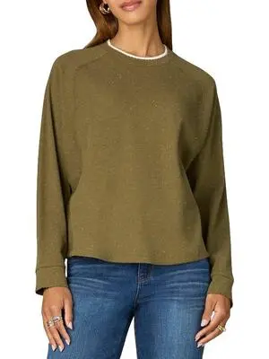 Wit & Wisdom Raglan Sleeve Rib Top - Forest Mos