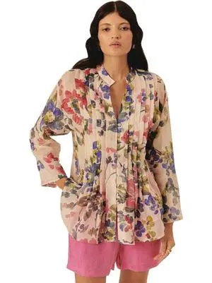 EXQUISE Jazlyn Floral Printed Blouse - Multi Color