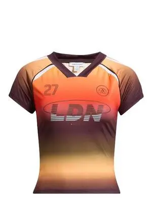 JADED LONDON Ombré Football Graphic Baby Tee - Multi