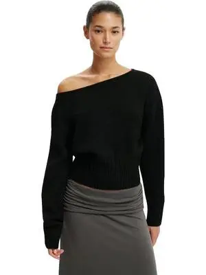 COTTON ON Luxe Knit Sweater - Black