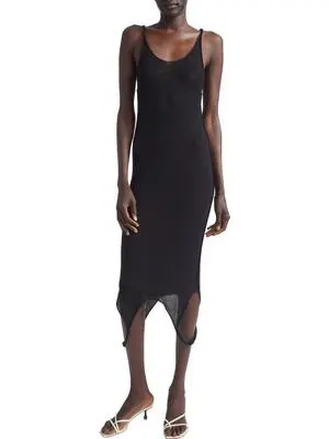 AISLING CAMPS Obi Cotton Blend Slipdress - Black
