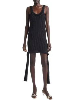 AISLING CAMPS Obi Cotton Blend Slipdress - Black